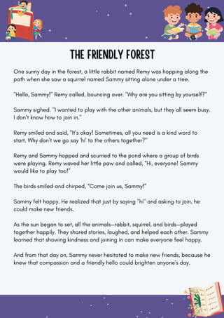 Friendly Forest Story for Kids Presentation | PDF