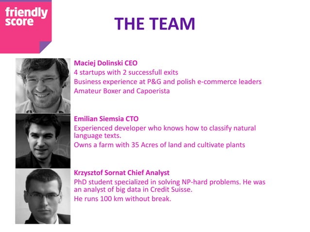 Friendly Score pitch | PPTX | Business | Business and Finance