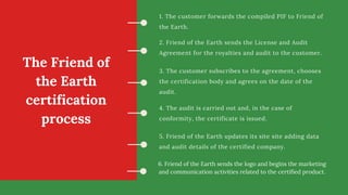 Friend of the earth certification - Sustainable Certified Products | PPT