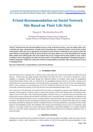 Friend Recommendation on Social Network Site Based on Their Life Style ...