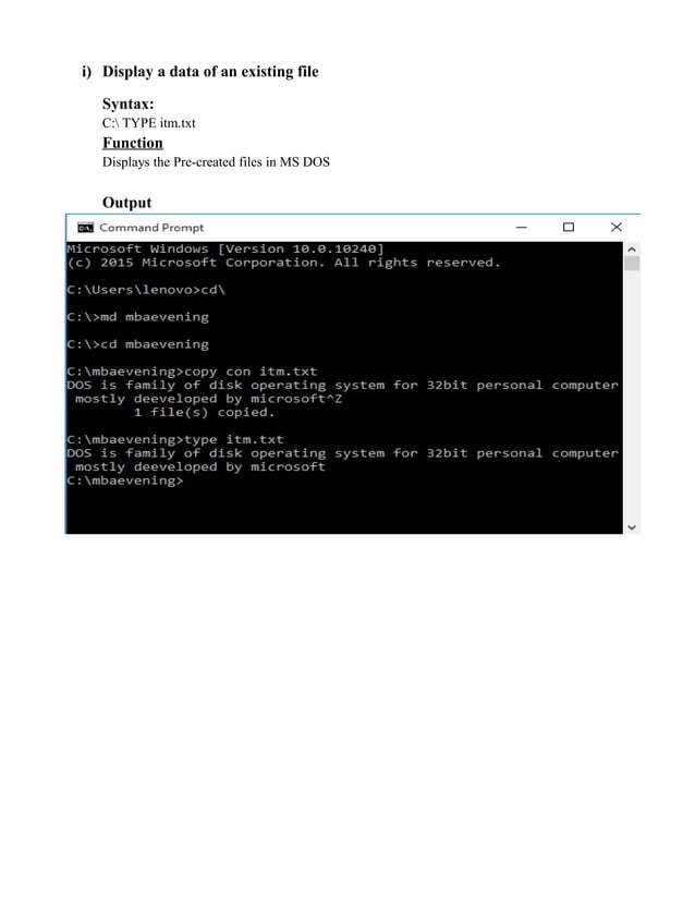 Ms Dos Commands Pdf