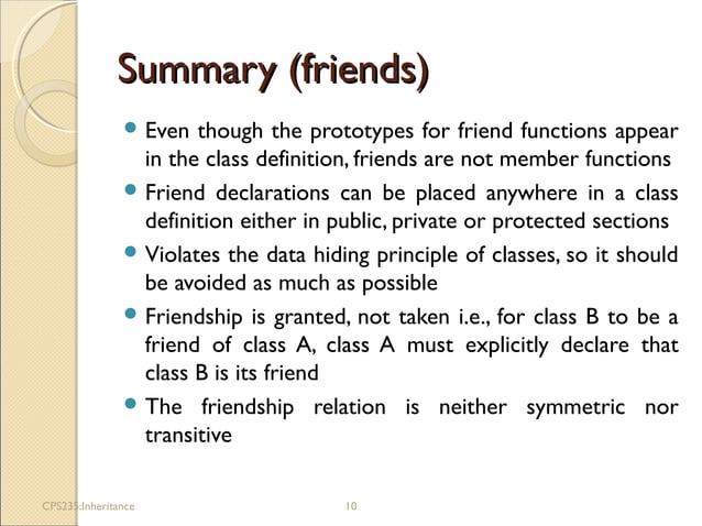 Friends function and_classes | PPT | Programming Languages | Computing