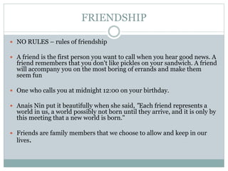 Friendship | PPTX | Family and Relationships