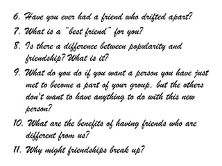 Friendship activities | PPT