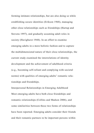 Friendship and Romantic Relationship Qualities in EmergingAd.docx
