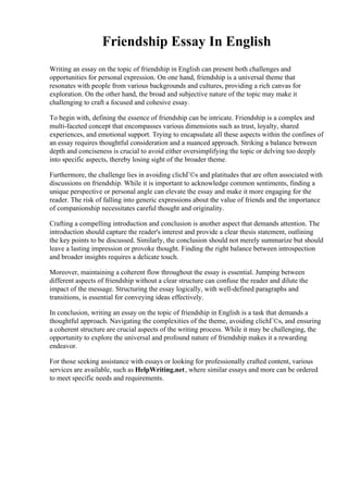 Friendship Essay In English.pdf