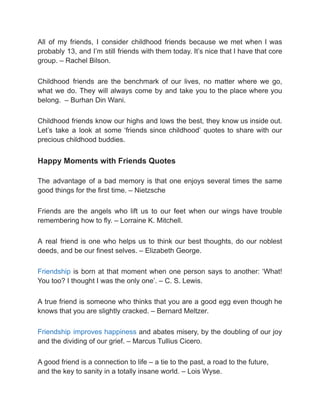 Friendship Memories Quotes.pdf | Dating | Family and Relationships