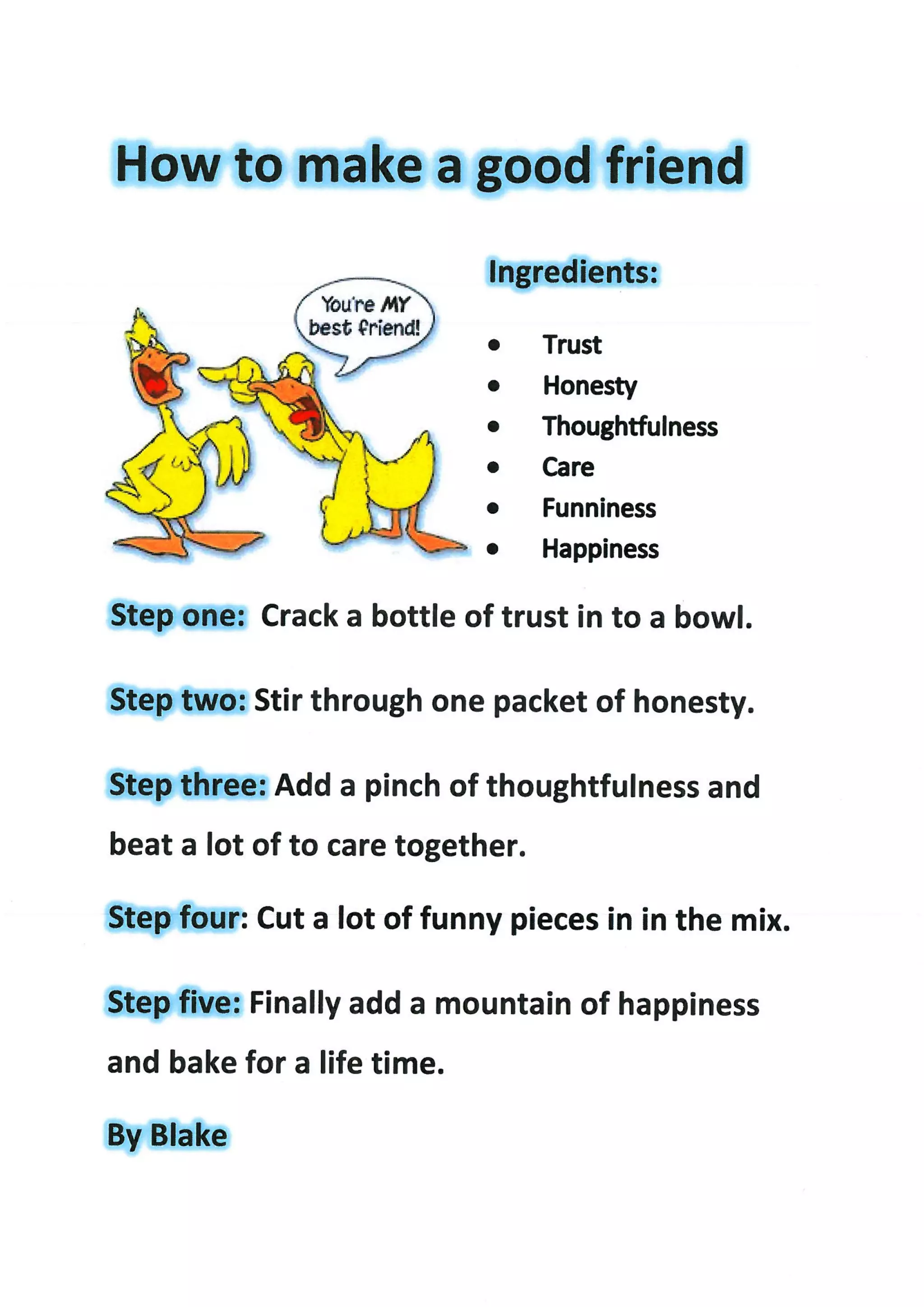 Friendship recipes | PDF