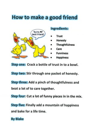 Friendship recipes | PDF