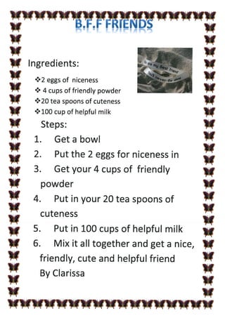 Friendship recipes | PDF