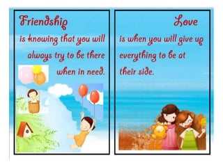 Friendship vs. love | PPTX