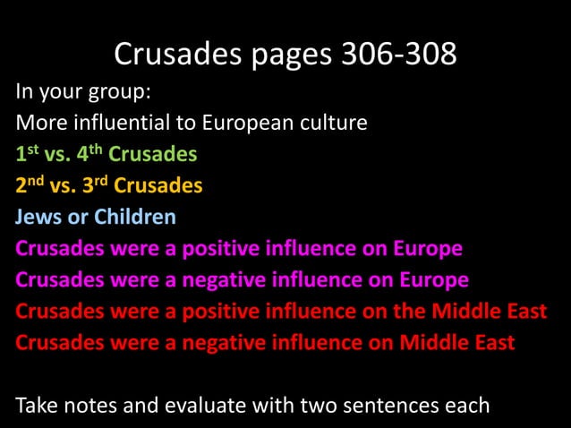 Fri evaluate crusades | PPT