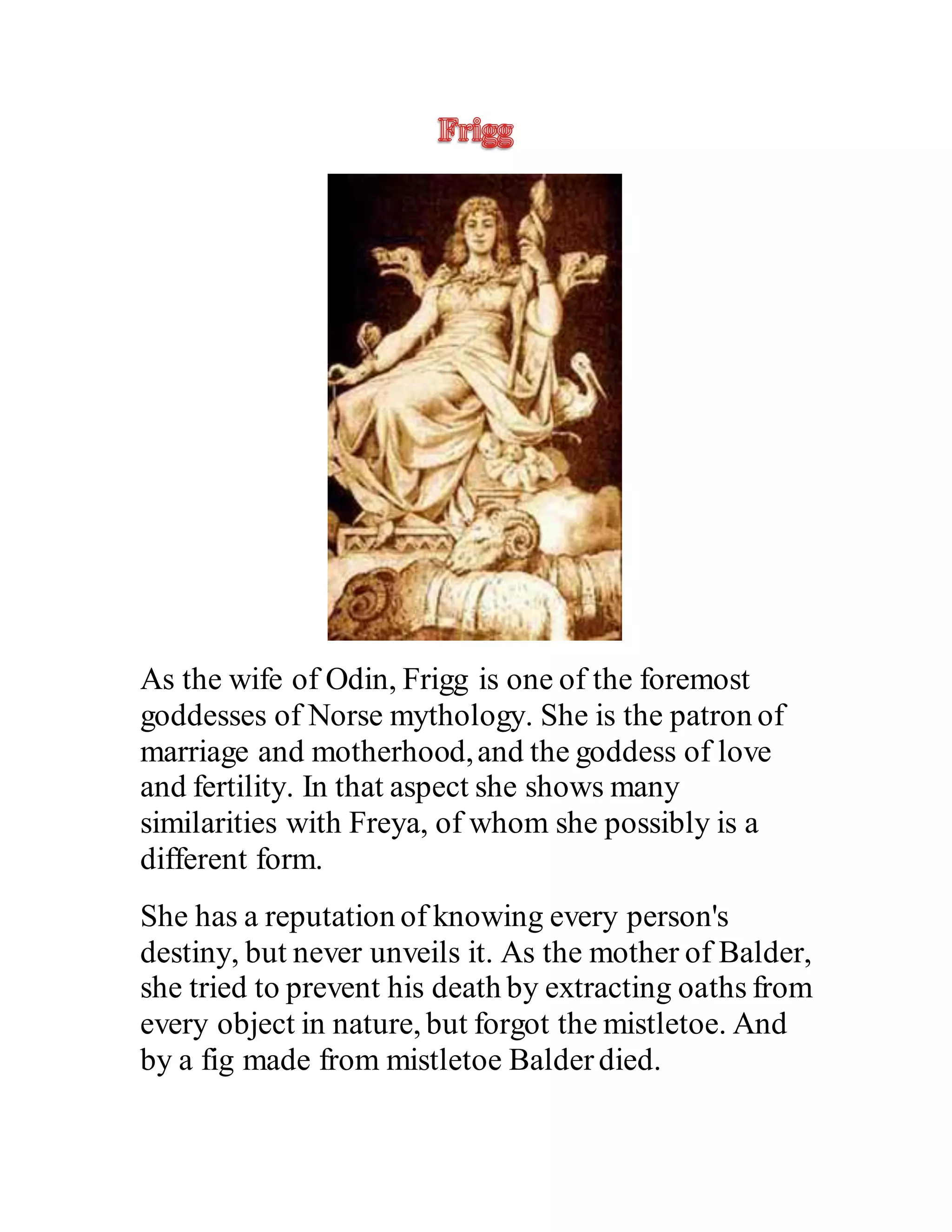 Frigg norse mythology . | DOCX