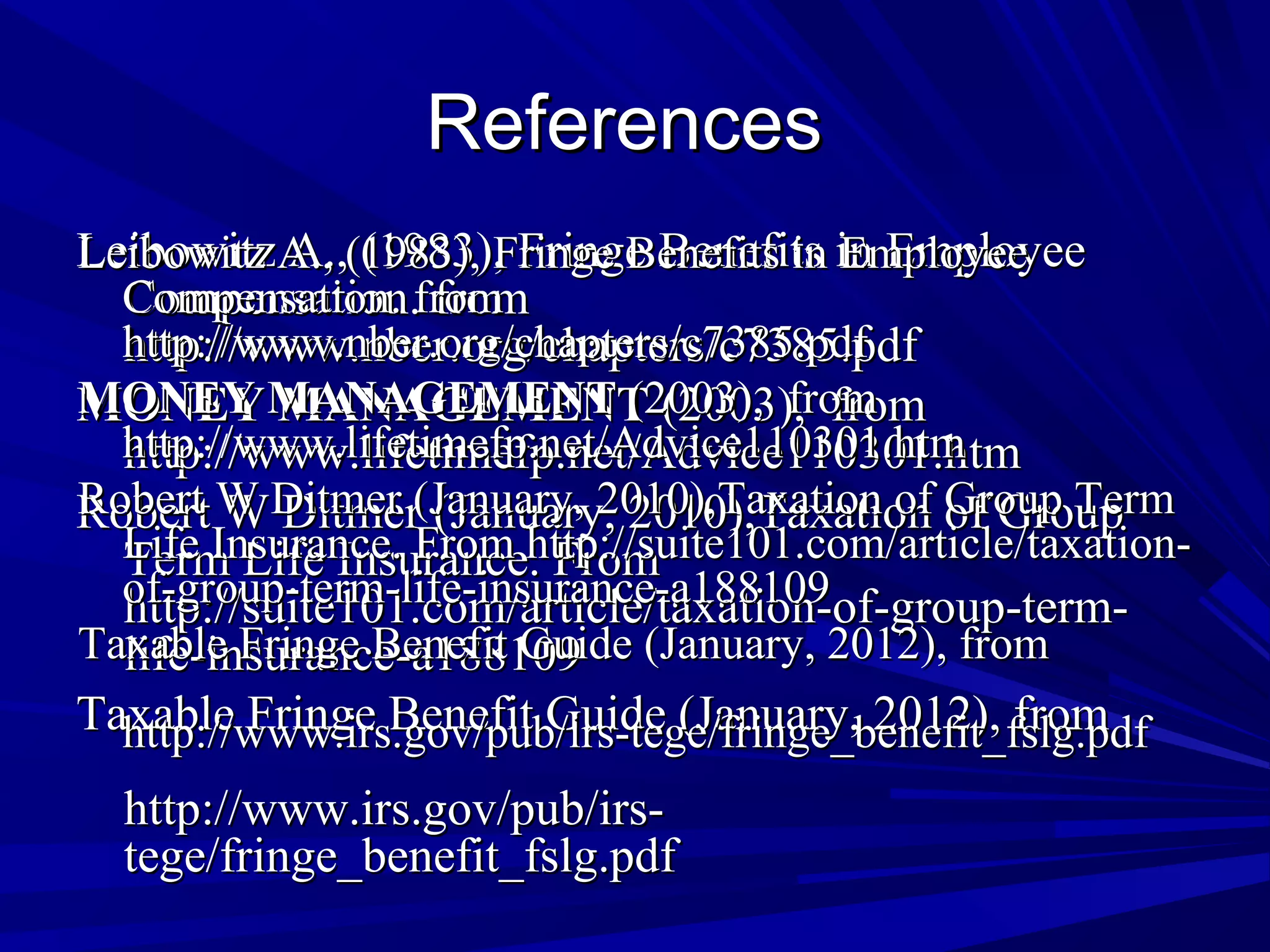 Fringe benefits | PPT