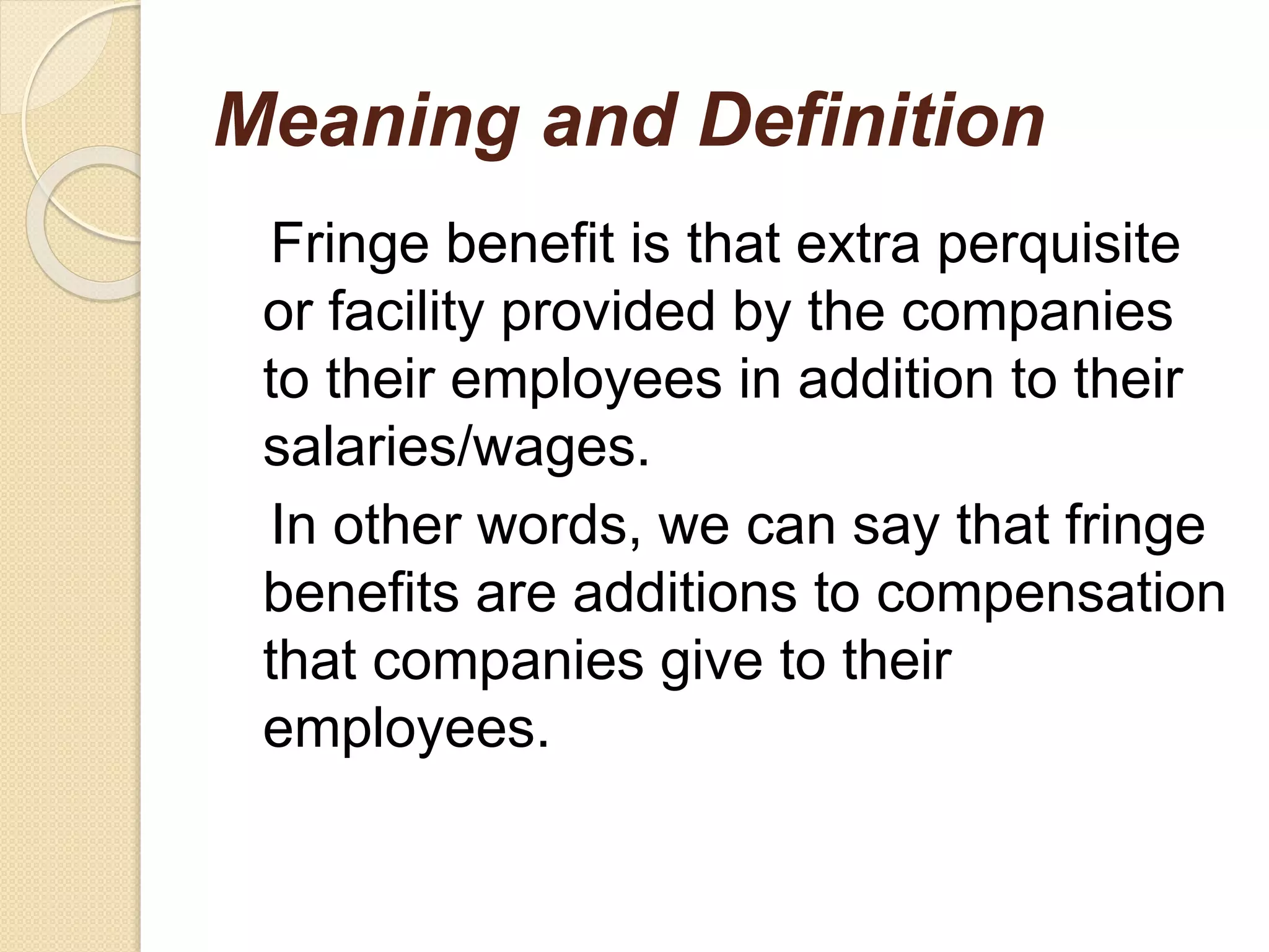 Fringe Benefits | PPTX