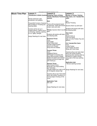 Frisbee unit plan__revised | DOC
