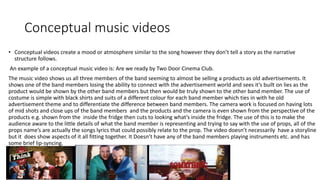 Friths music video concepts | PPTX | Music Video | Genres
