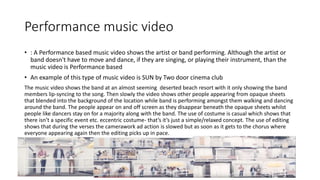 Friths music video concepts | PPTX | Music Video | Genres