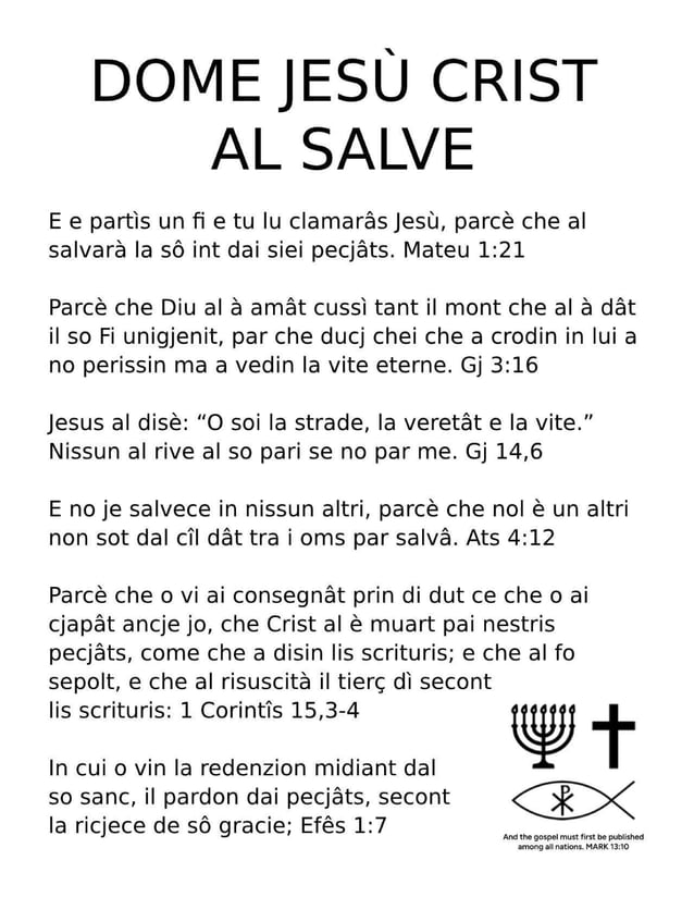 Friulian Gospel Tract - ONLY JESUS CHRIST SAVES.pdf