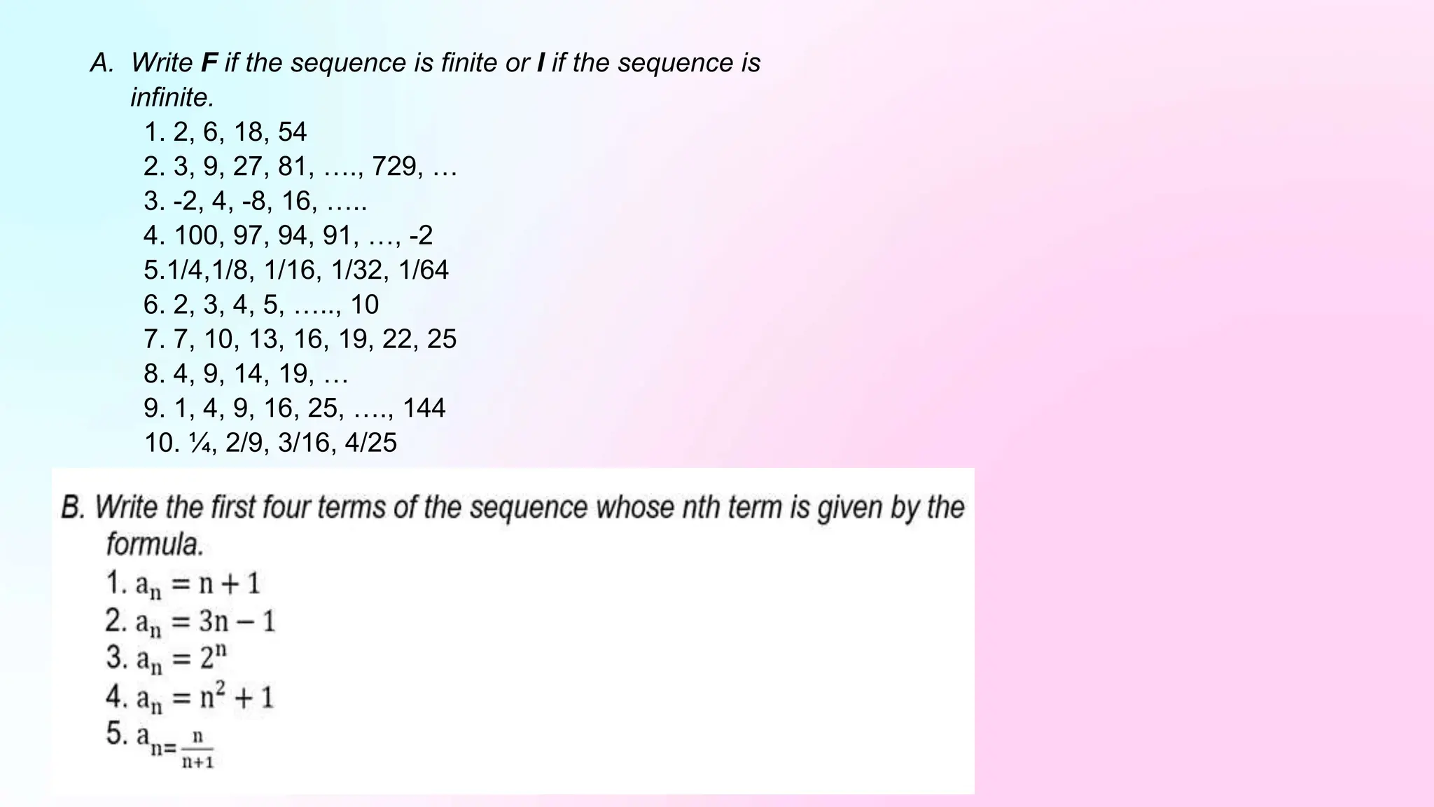 Sequence Its Introduction In Generating Patterns Ppt 
