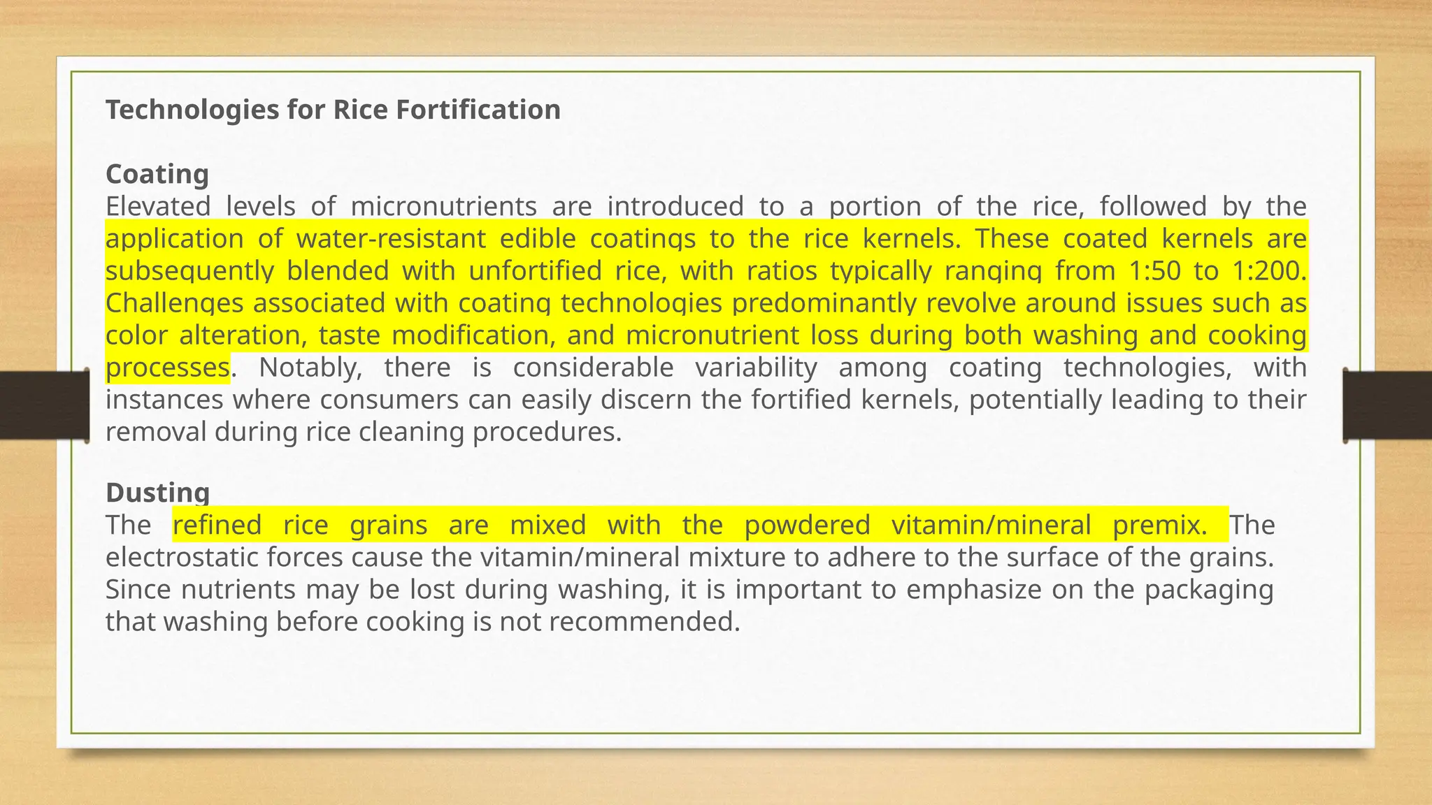 Fortified Rice Kernels presentation on processing | PPTX
