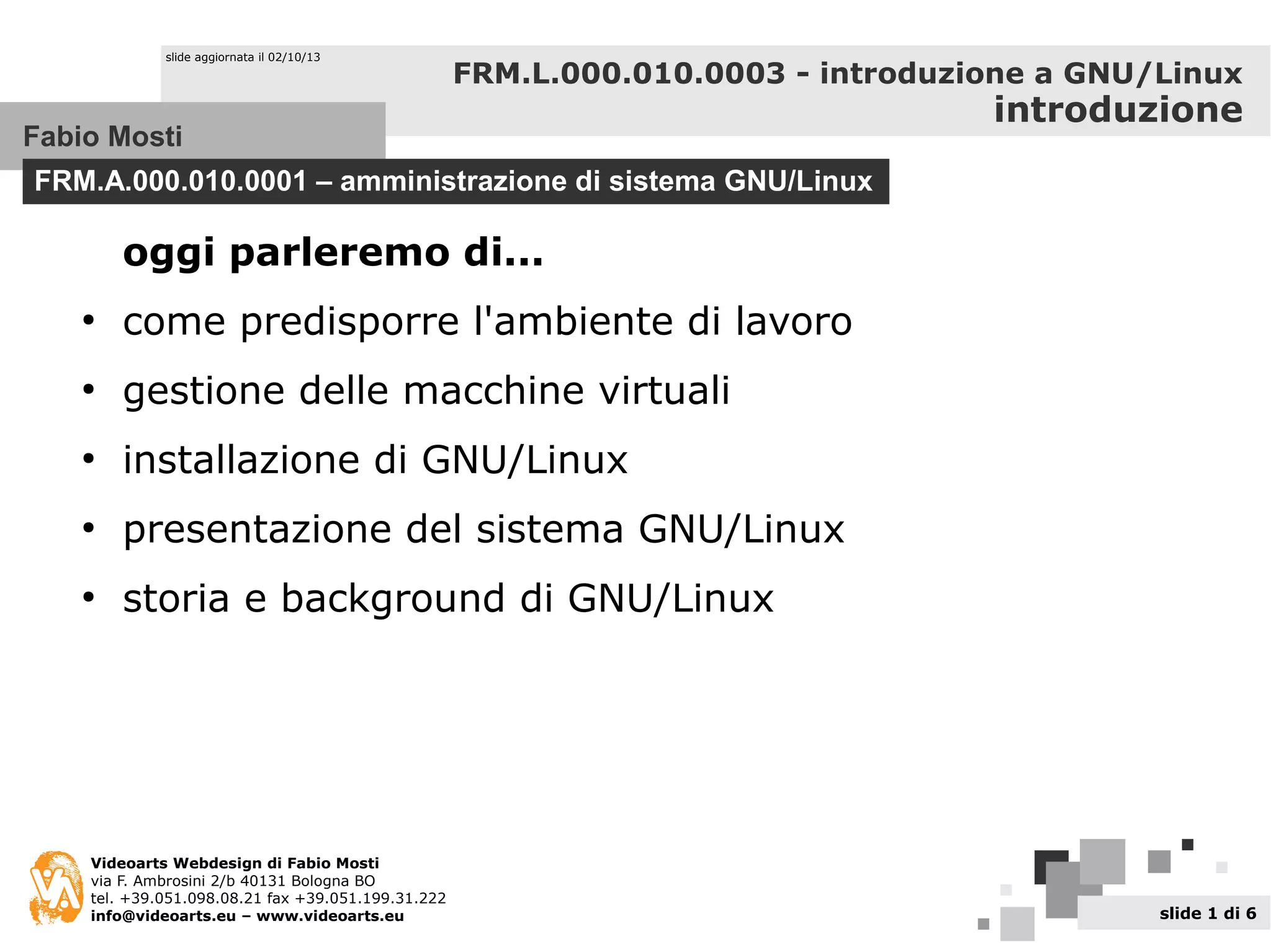 corso di amministrazione di sistema GNU/Linux, lezione 1 | ODP