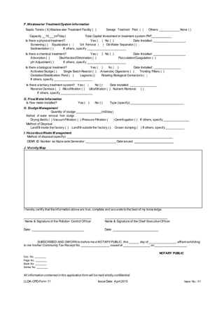 LLDA Discharge Permit Application Form | DOCX