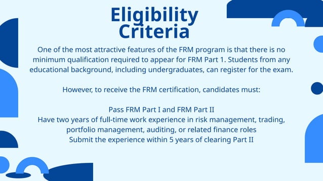 FRM Exam 2025: Syllabus, Eligibility & Important Dates | PPTX