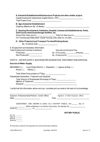 LLDA Clearance Application Form (MS Word Format) | DOCX