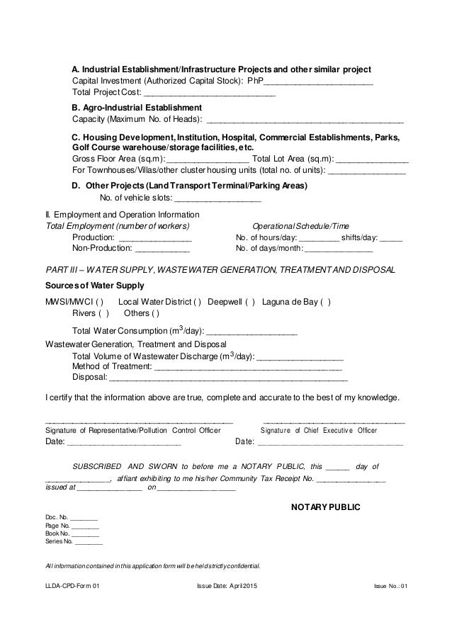 LLDA Clearance Application Form (MS Word Format)