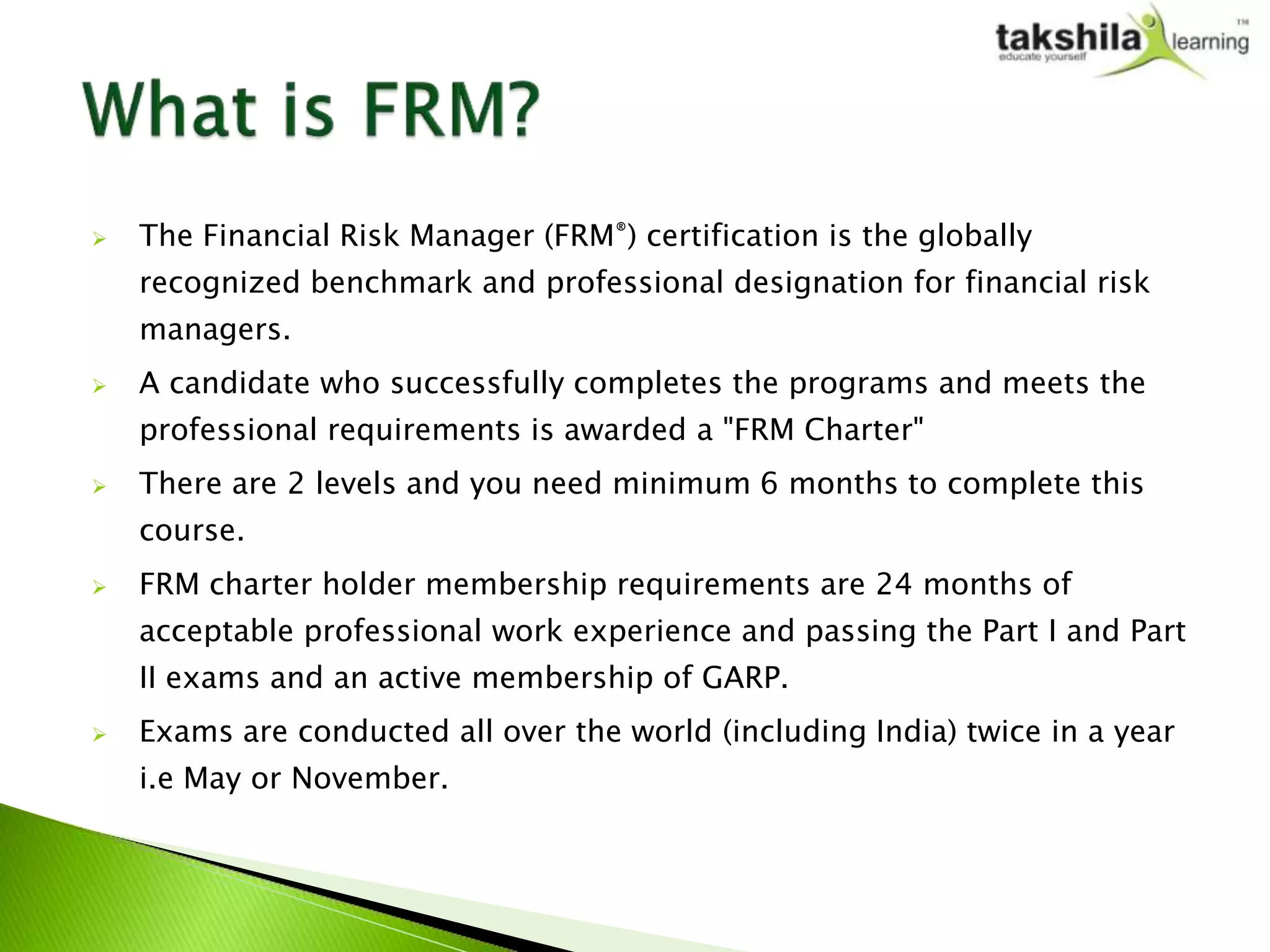 Financial Risk Mangment (FRM) | PPTX