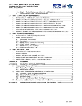 FRMS Implementation Guide for Operators | PDF