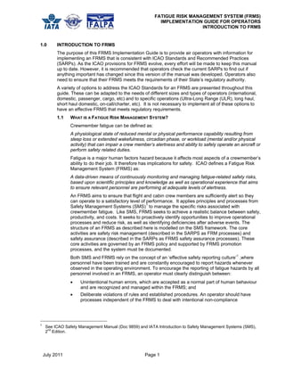 FRMS Implementation Guide for Operators | PDF