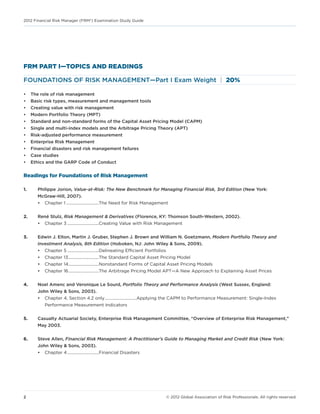 Frm study guide 2012-single | PDF | Stocks and Bonds | Personal Investing