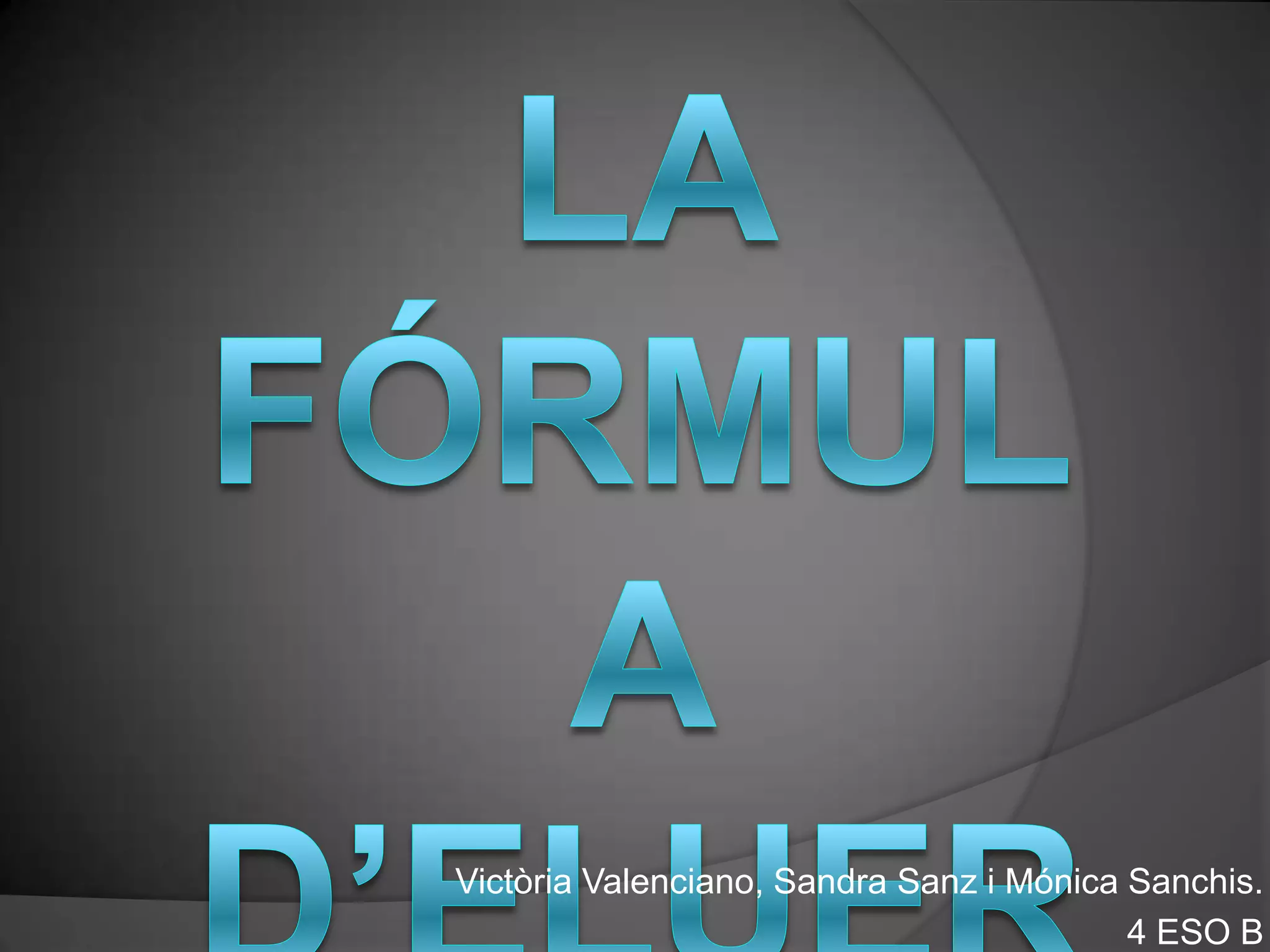 Fórmula de eluer | PPTX