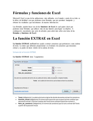Fórmulas y funciones de excel | PDF
