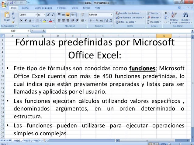 formulas y funciones de excel