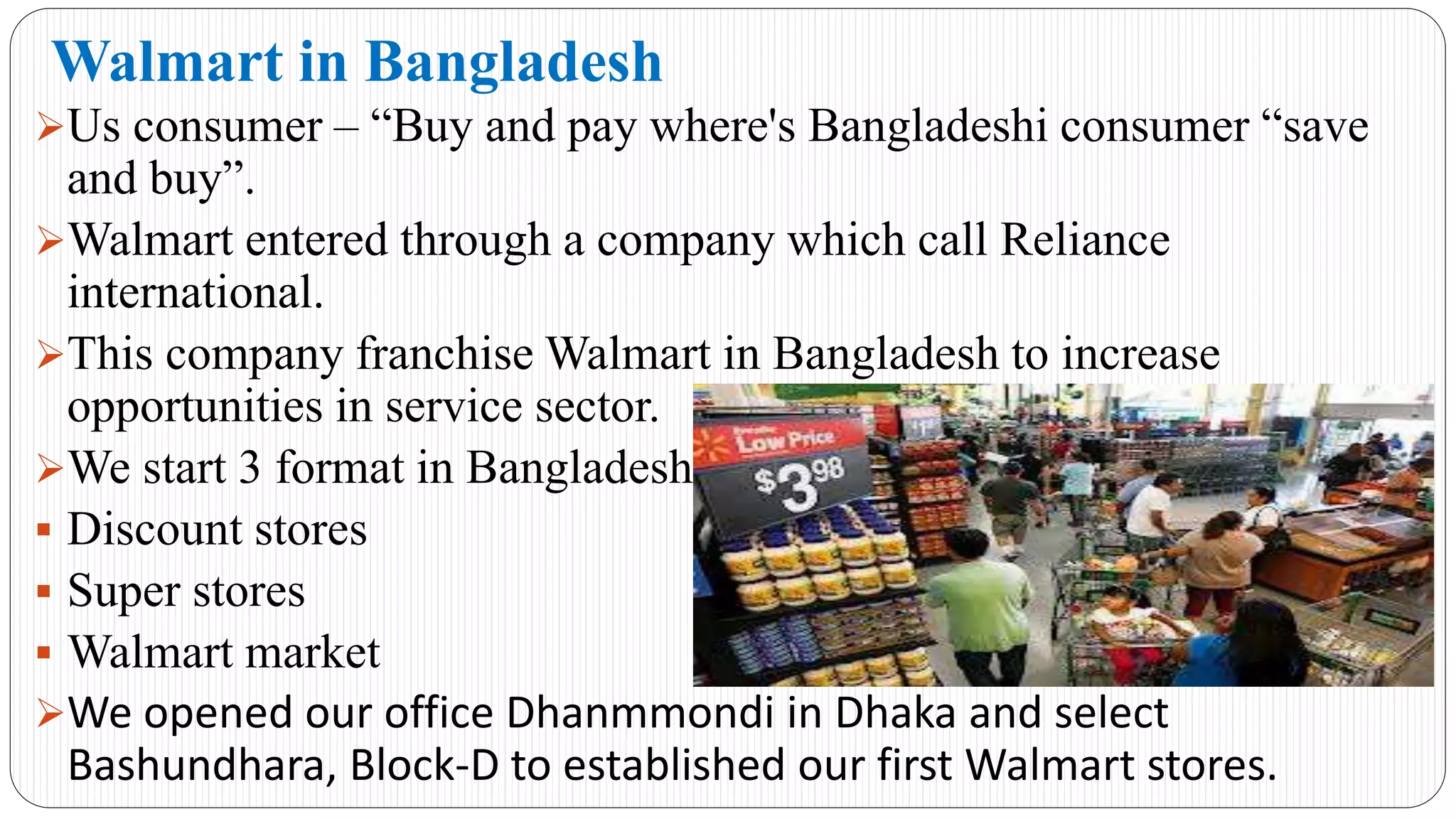 Franchise Walmart in Bangladesh | PPTX