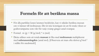 Från molekyl till mol (Åk 1 Gy) | PPT