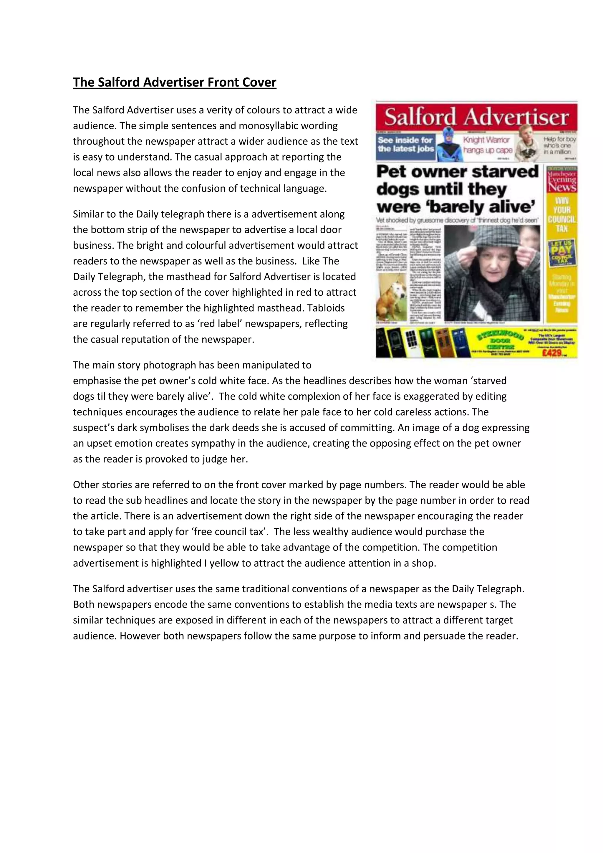 Frnt and second page newspaper | DOCX