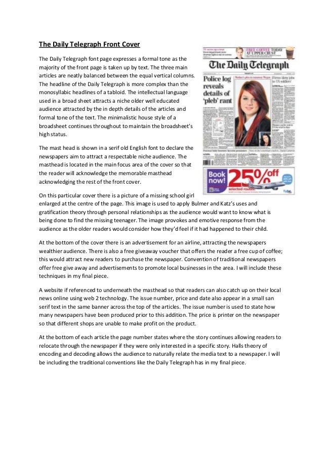 Frnt and second page newspaper