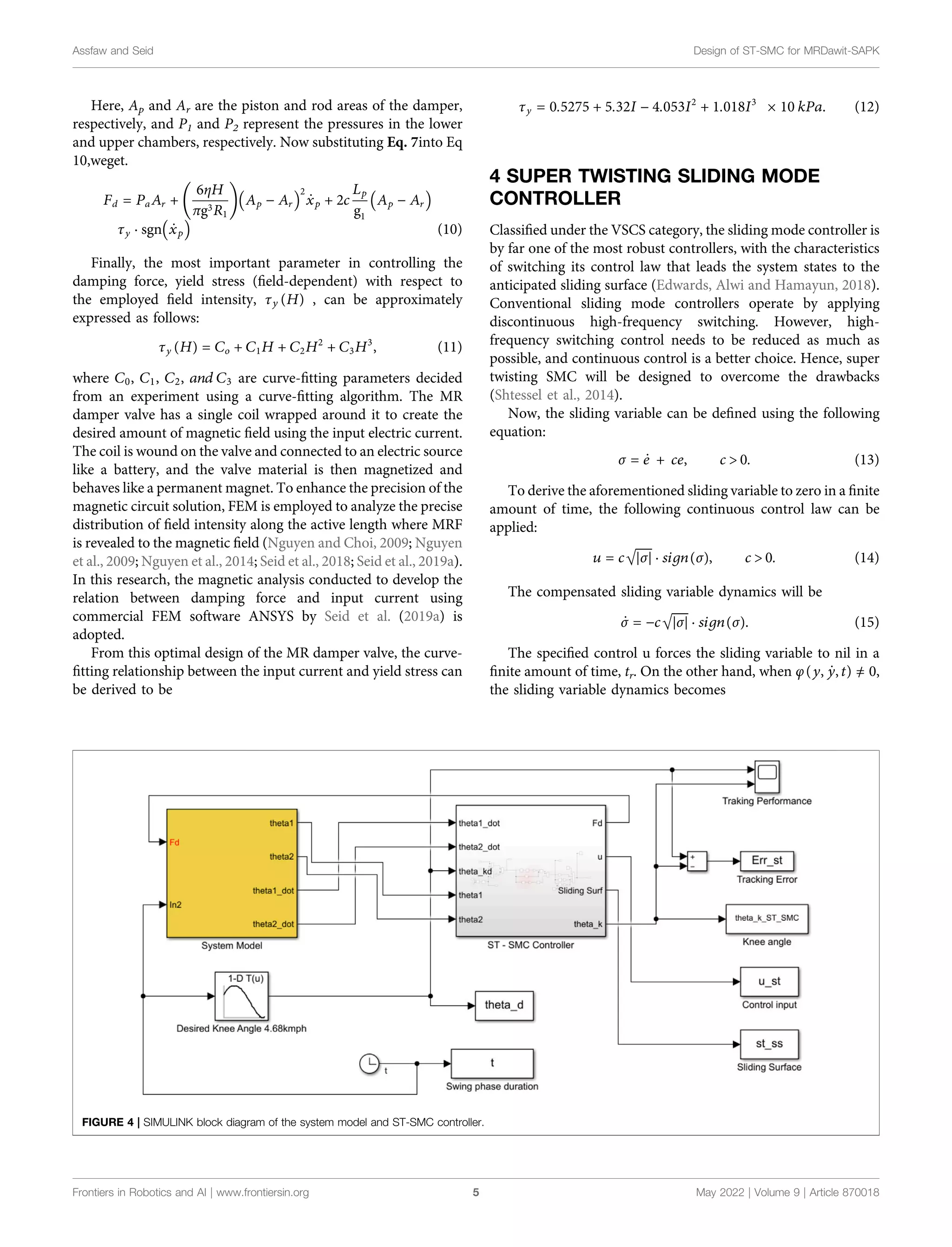 Design of a Super Twisting Sliding Mode Controller for an MR Damper-Based Semi-Active Prosthetic ...