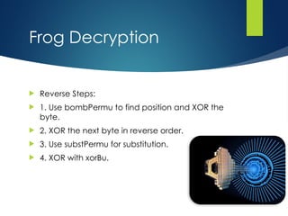 FROG Encryption Algorithm Deny the attacker | PPT