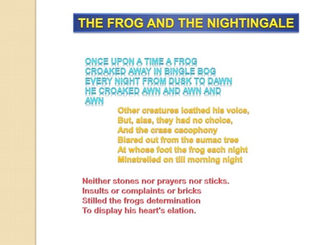 Frog and nightingale by satish rao | PPT