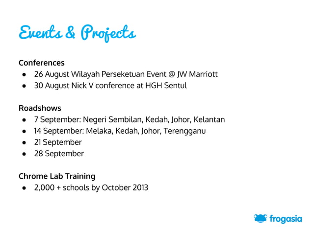 FrogAsia Team Meeting 13.08.13