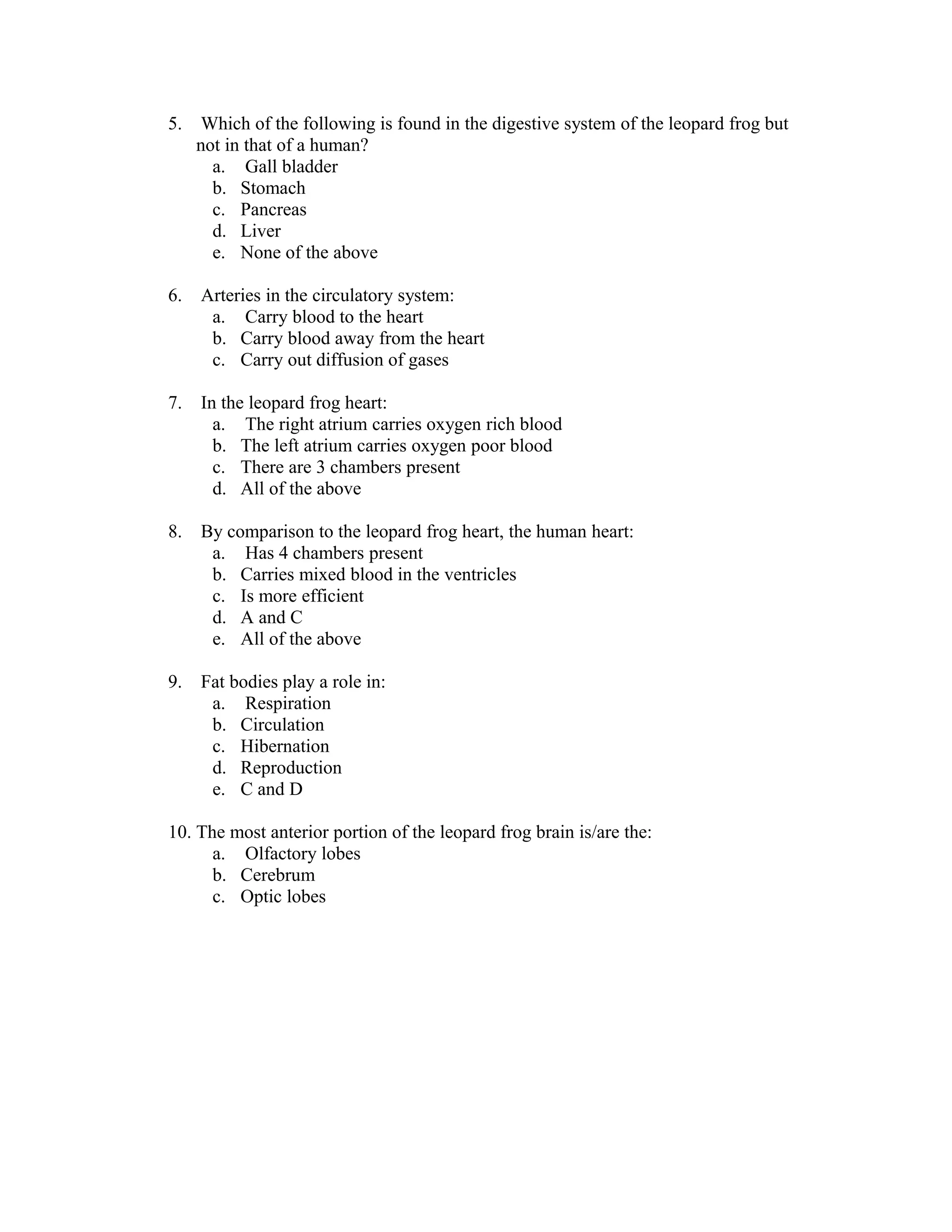 Frog Dissection Worksheet | DOC