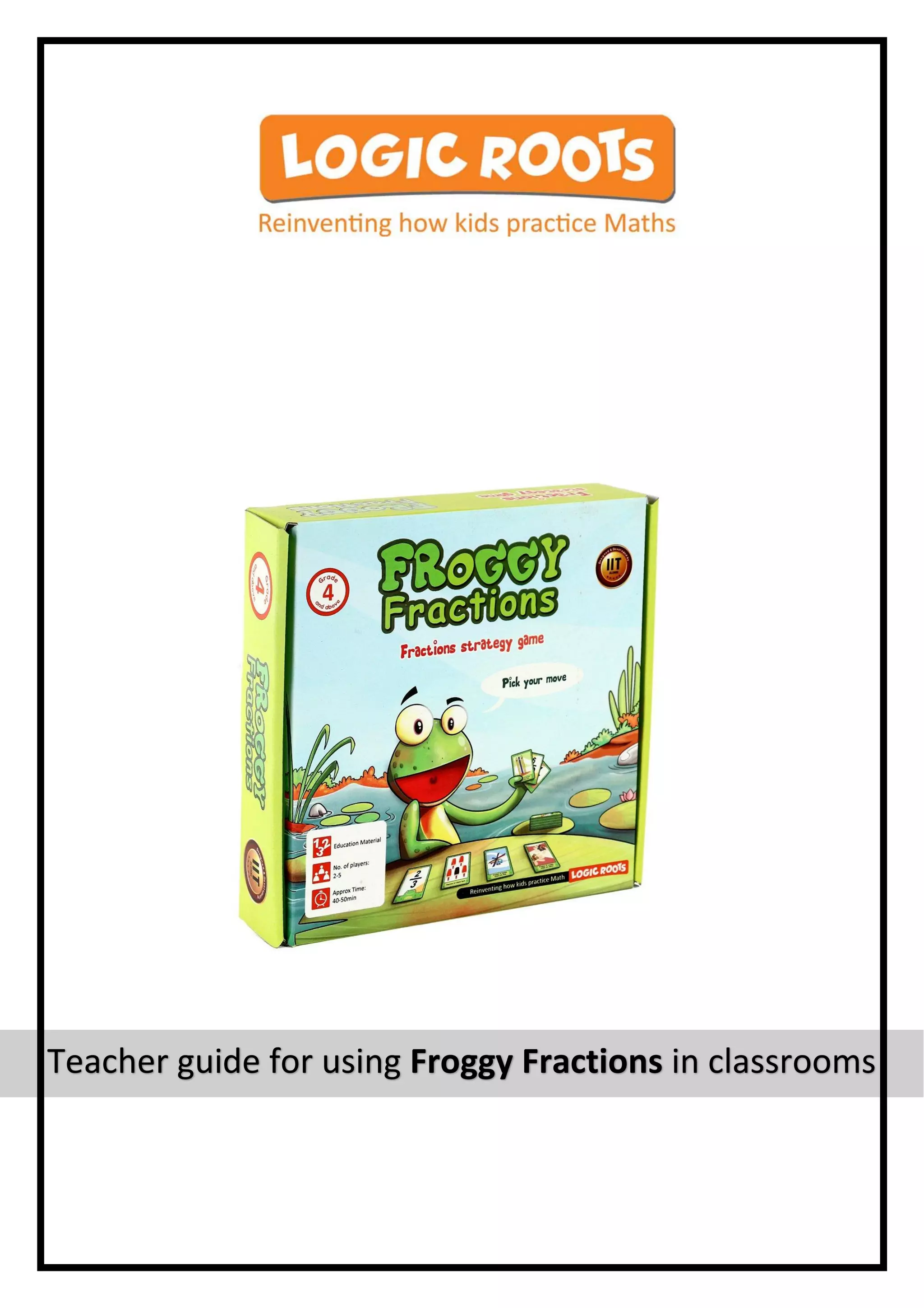 Fractions Card Game - Froggy Fractions. 12 times more math practice | PDF