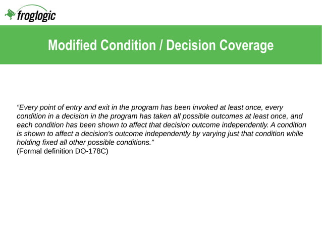 froglogic Coco Code Coverage Presentation | PDF