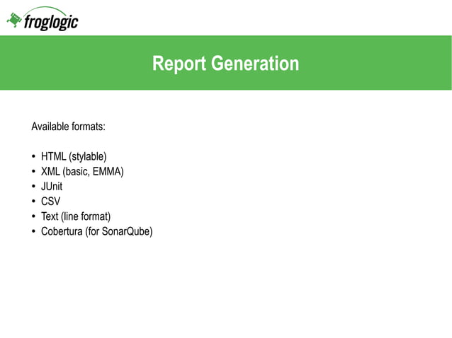 froglogic Coco Code Coverage Presentation | PPT