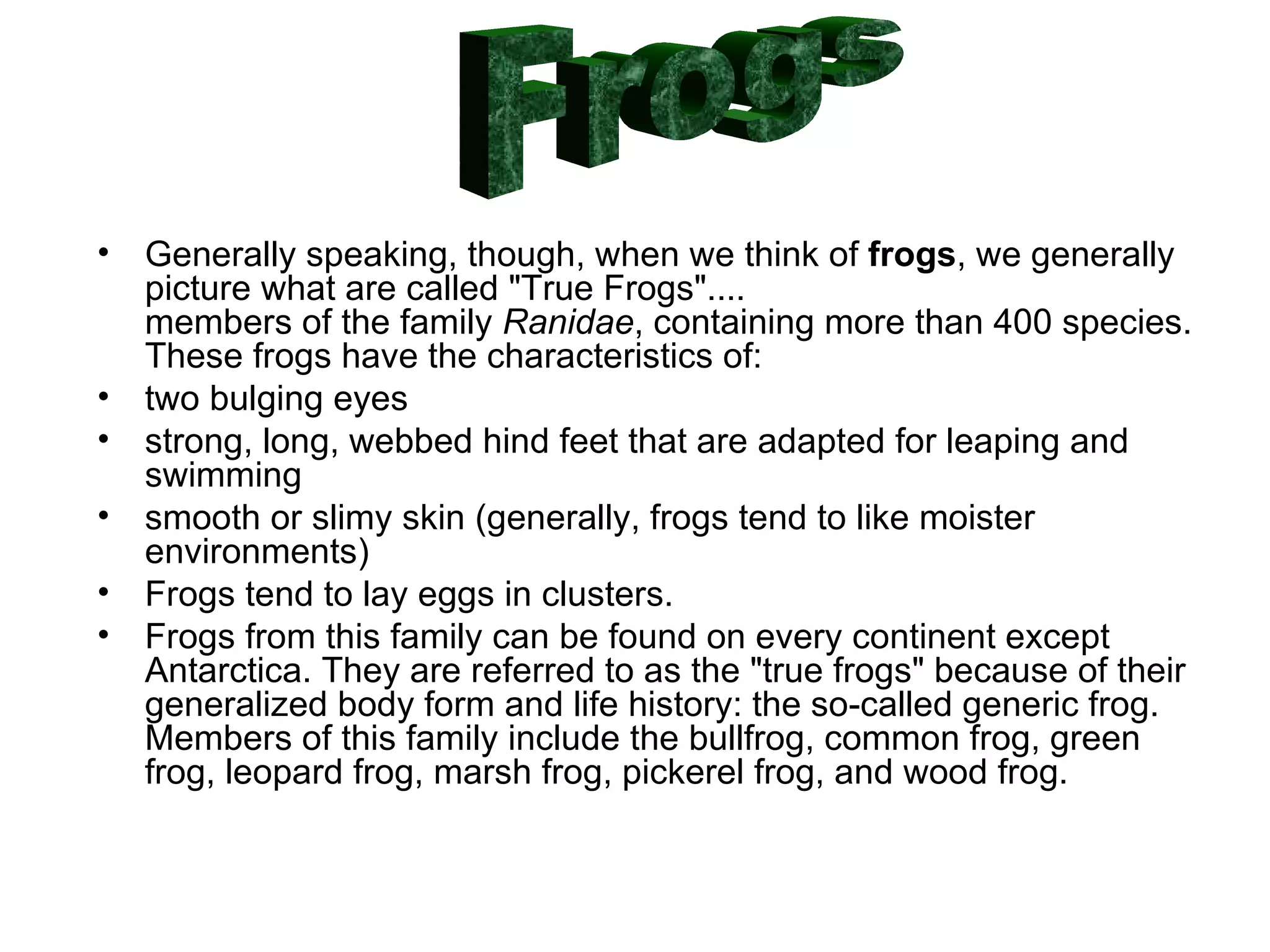Frogs and toads | PPT